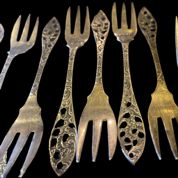 Dining | Vintage Sola Massief Filigree Silver Plated Cocktail Forks Set ...